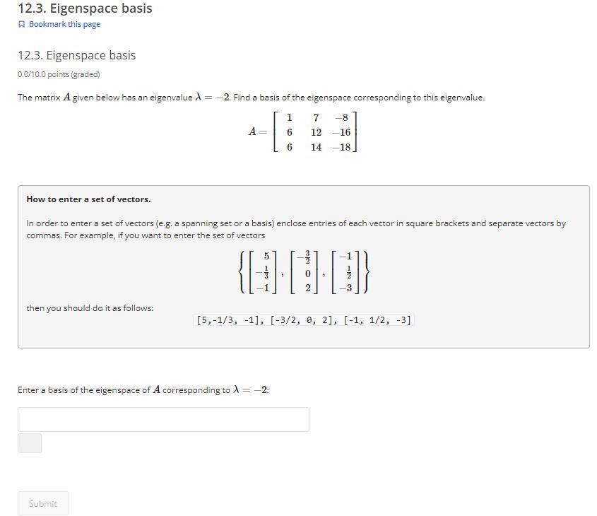 Solved The matrix A given below has an eigenvalue λ=−2. Find | Chegg.com