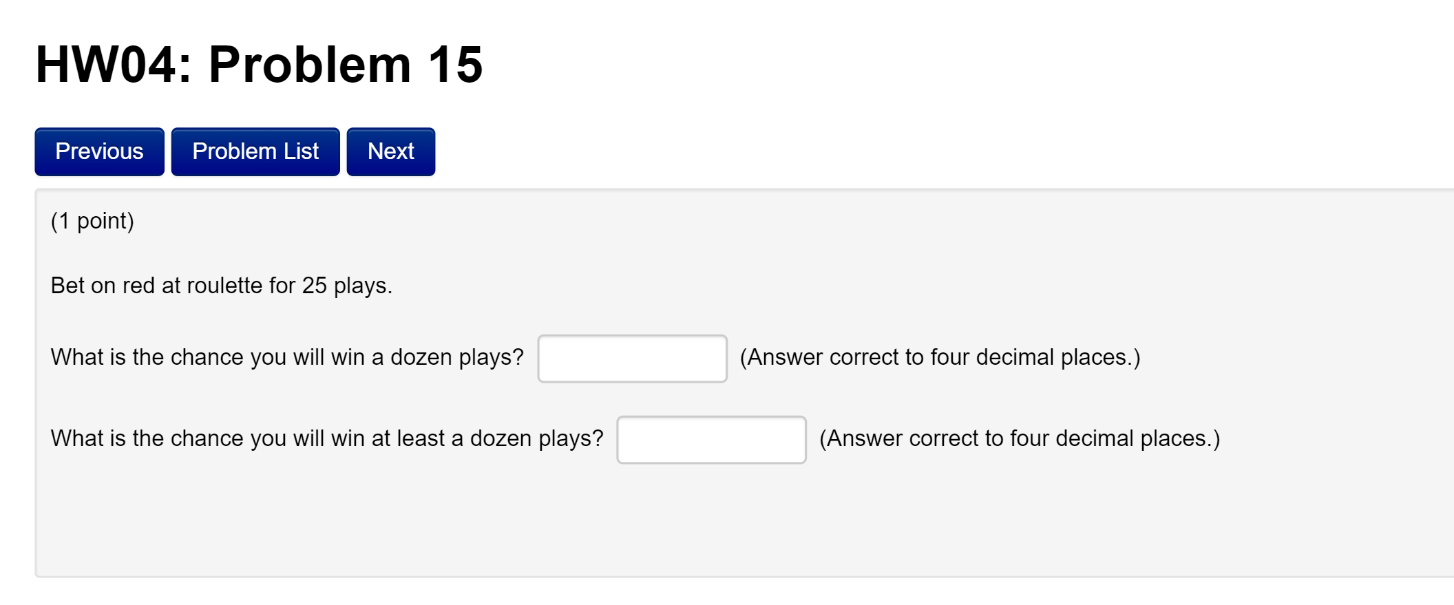 Solved HW04: Problem 15 Previous Problem List Next (1 point) | Chegg.com