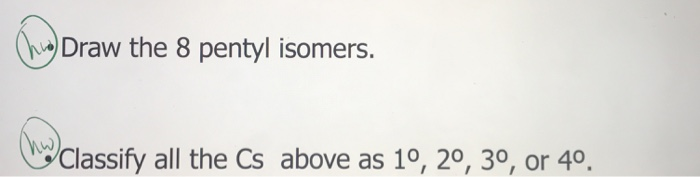 Solved MDraw the 8 pentyl isomers. Classify all the Cs above | Chegg.com