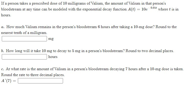 Solved If a person takes a prescribed dose of 10 milligrams | Chegg.com