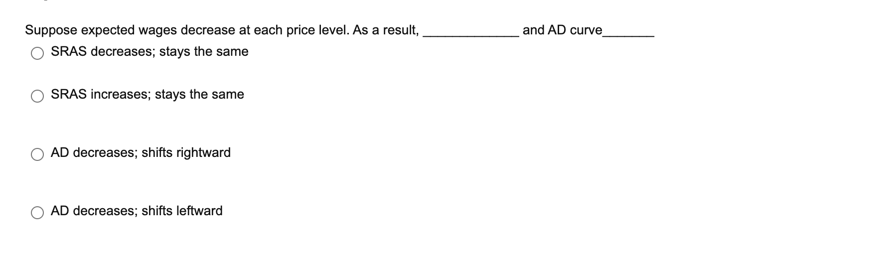 Solved Suppose expected wages decrease at each price level. | Chegg.com