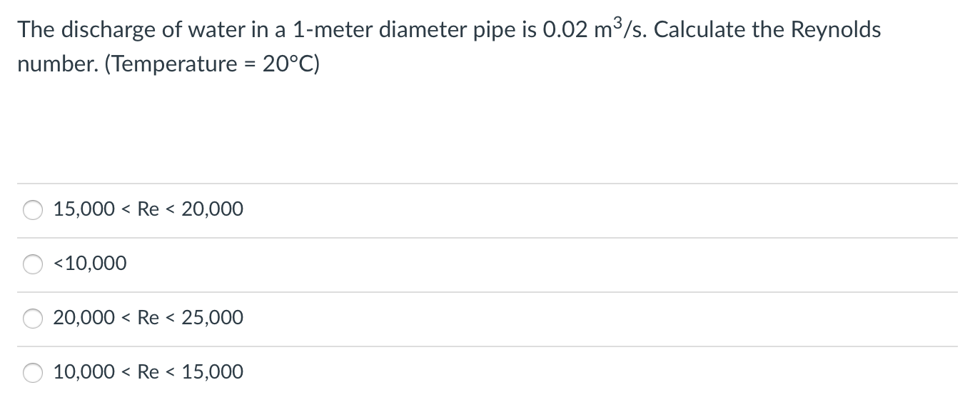 Solved The discharge of water in a 1-meter diameter pipe is | Chegg.com