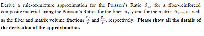 Solved Derive a rule-of-mixture approximation for the | Chegg.com