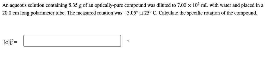 Solved An aqueous solution containing 5.35 g of an | Chegg.com