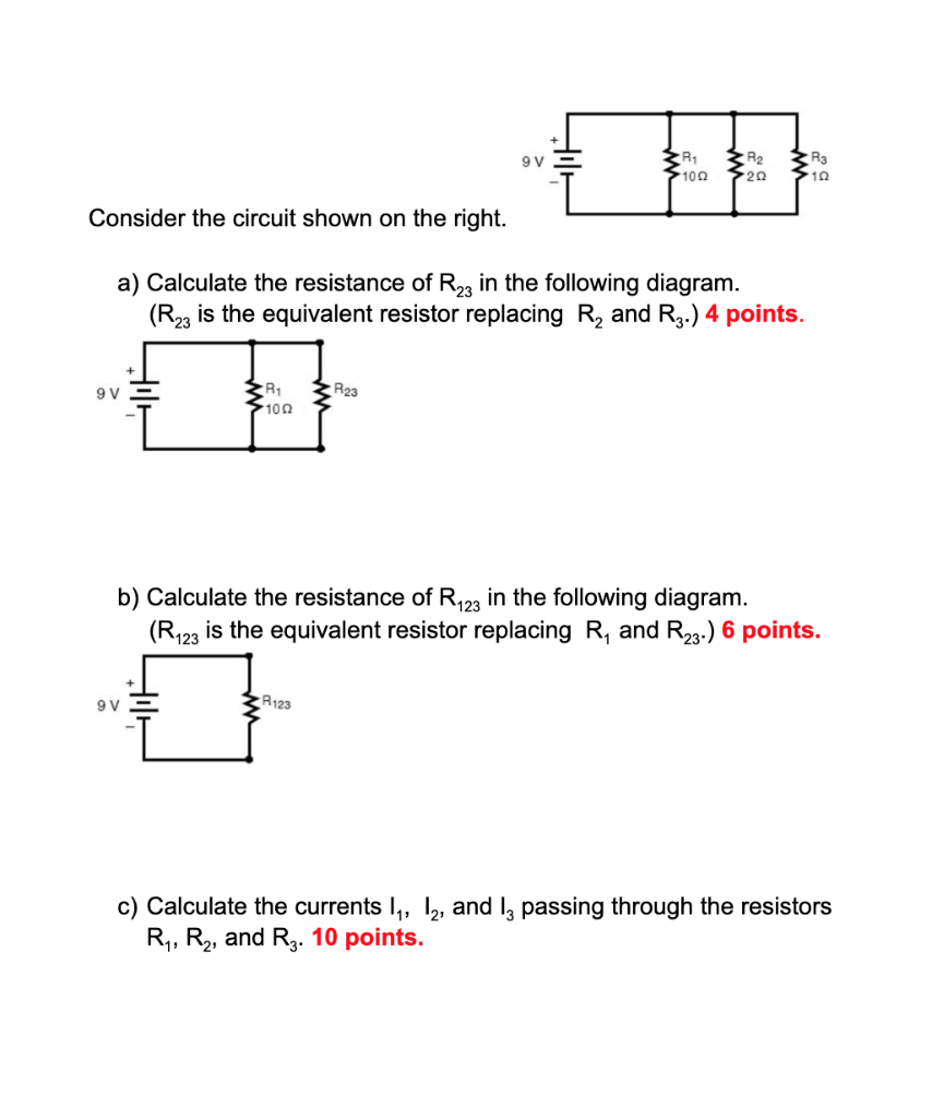 Solved 9V R1 10Ω R2 22Ω R3 122 Consider the circuit shown on | Chegg.com