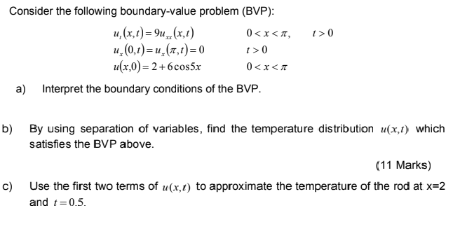 Solved t> 0 Consider the following boundary-value problem | Chegg.com
