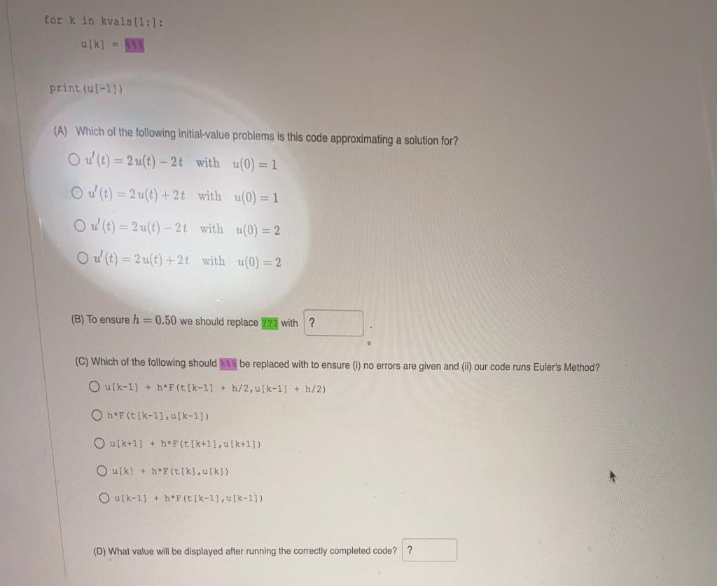 Solved Consider the following (unfortunately) unfinished | Chegg.com