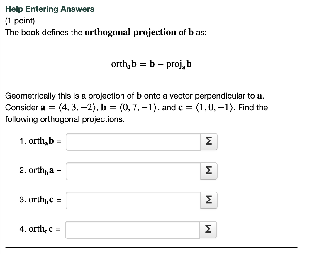 Solved Help Entering Answers (1 point) The book defines the | Chegg.com