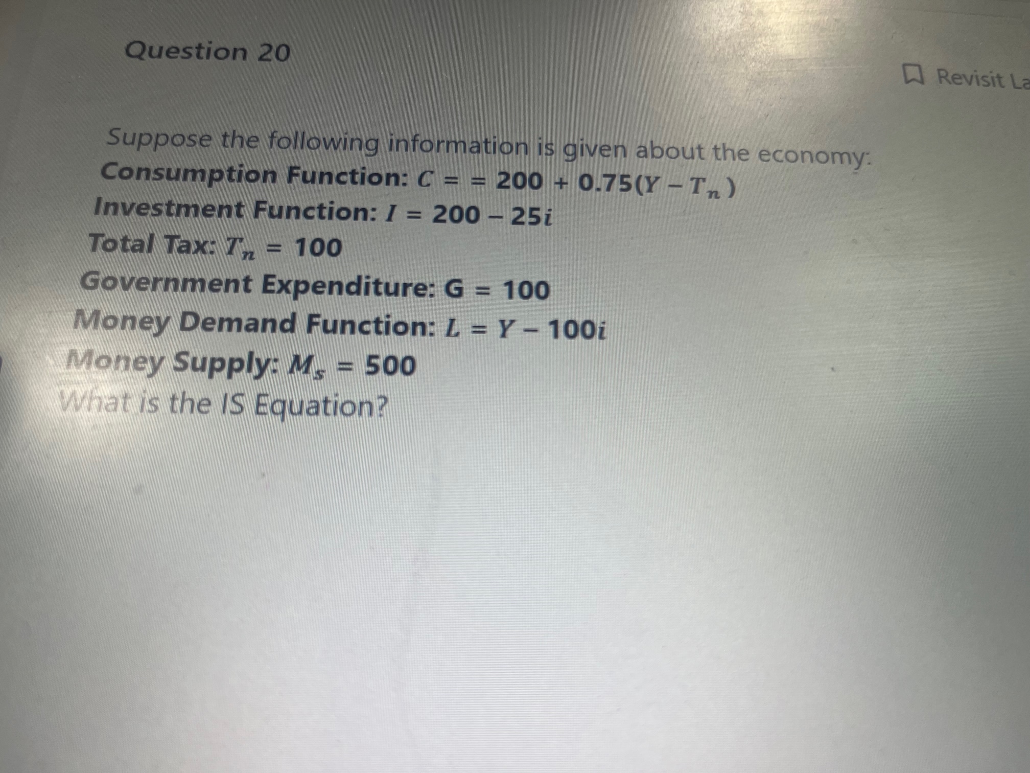 Solved Suppose the following information is given about the | Chegg.com