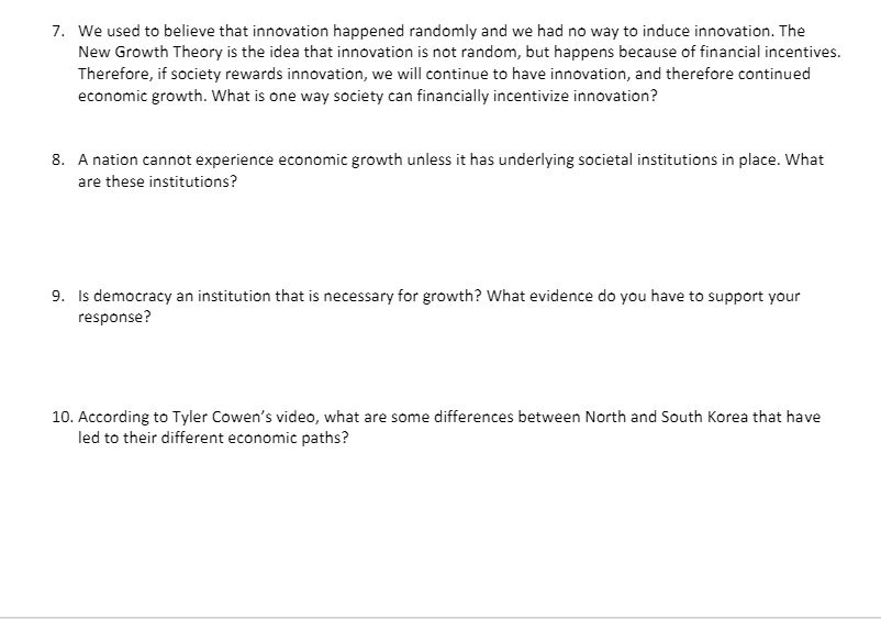 Unit 7-Economic Growth Name Read the slides for Unit | Chegg.com