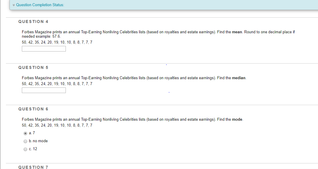 Solved Question Completion Status: QUESTION 4 Forbes | Chegg.com