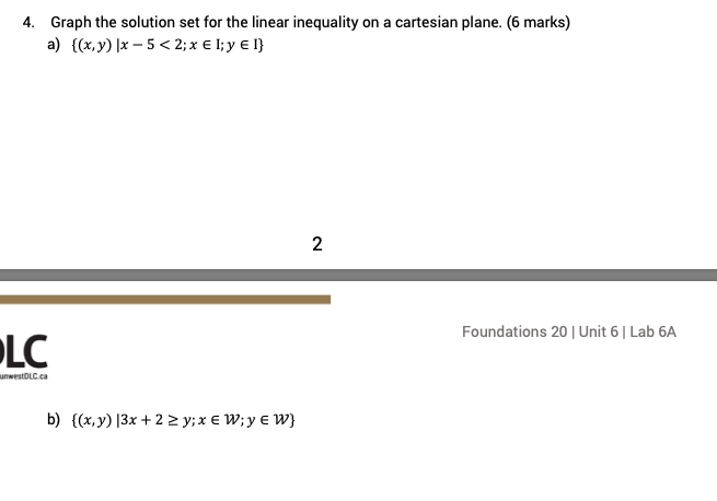 Solved 4. Graph the solution set for the linear inequality | Chegg.com