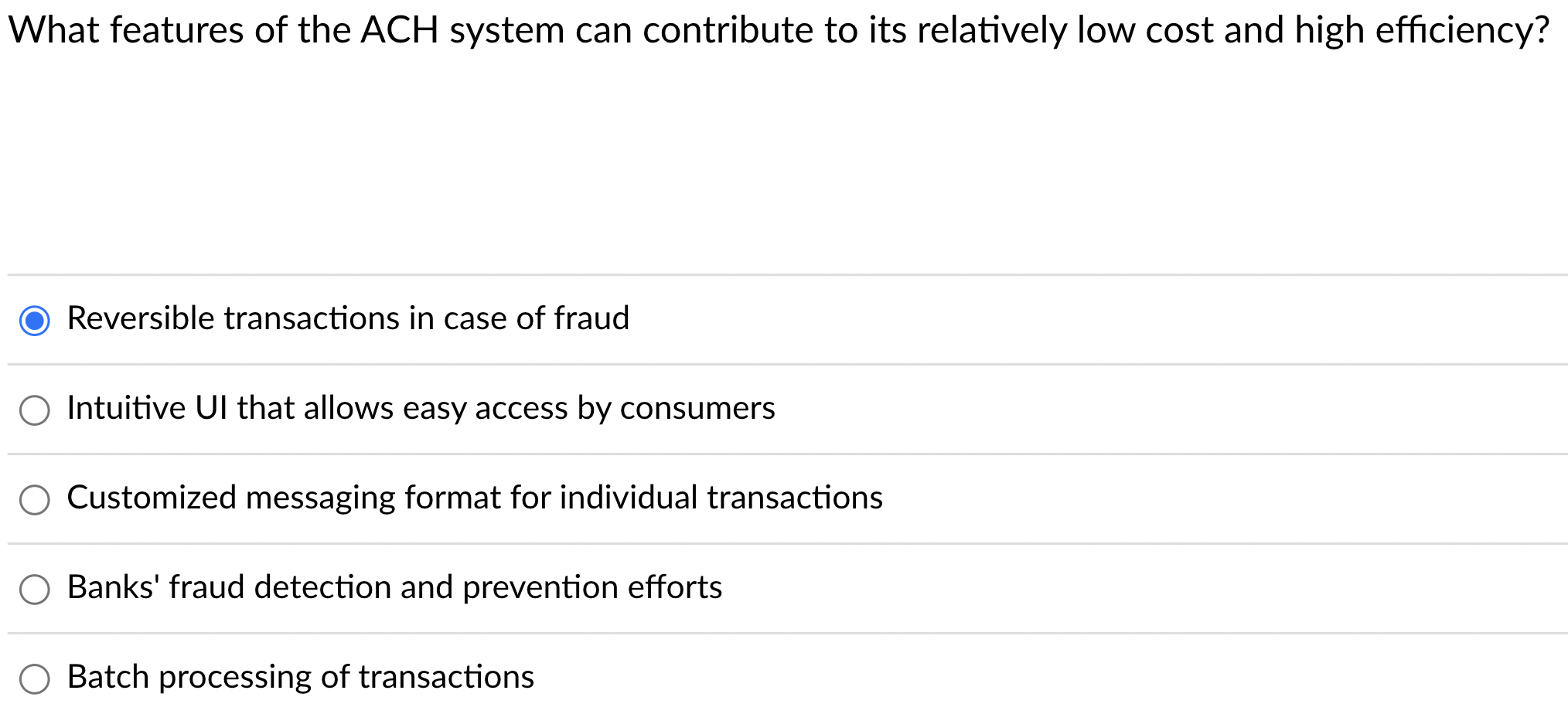 Solved What features of the ACH system can contribute to its | Chegg.com