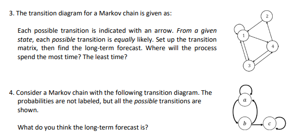 3 The Transition Diagram For A Markov Chain Is Given 