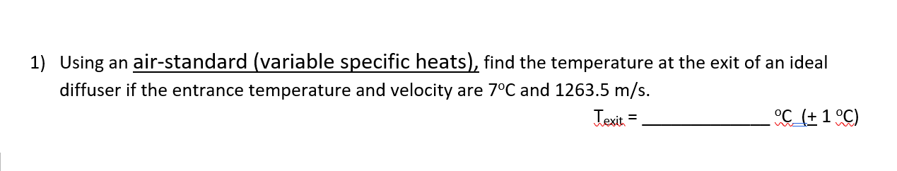 Solved 1) Using an air-standard (variable specific heats), | Chegg.com