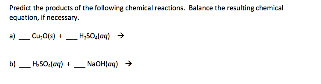 Solved Predict the products of the following chemical | Chegg.com