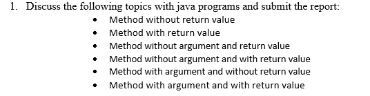 Solved 1. Discuss the following topics with java programs | Chegg.com