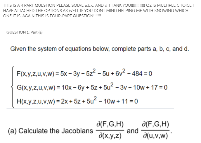 Solved THIS IS A 4 PART QUESTION PLEASE SOLVE a,b,c, AND | Chegg.com