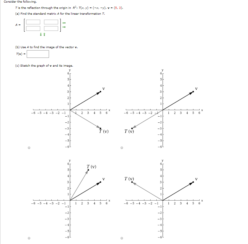 Solved Consider the following. Tis the reflection through | Chegg.com