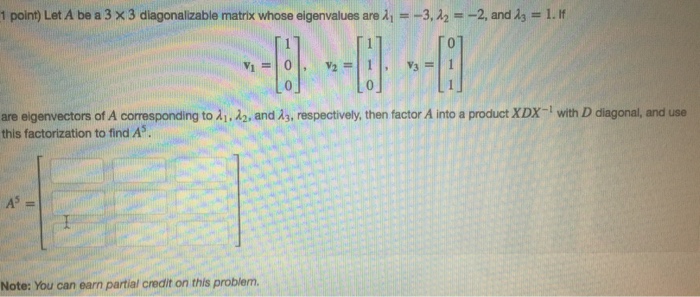 Solved Let A be a 3 times 3 diagonalizable matrix whose | Chegg.com