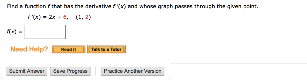 Solved Find a function fthat has the derivative f '(x) and | Chegg.com