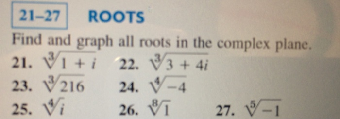 Solved 21-27 ROOTS Find and graph all roots in the complex | Chegg.com