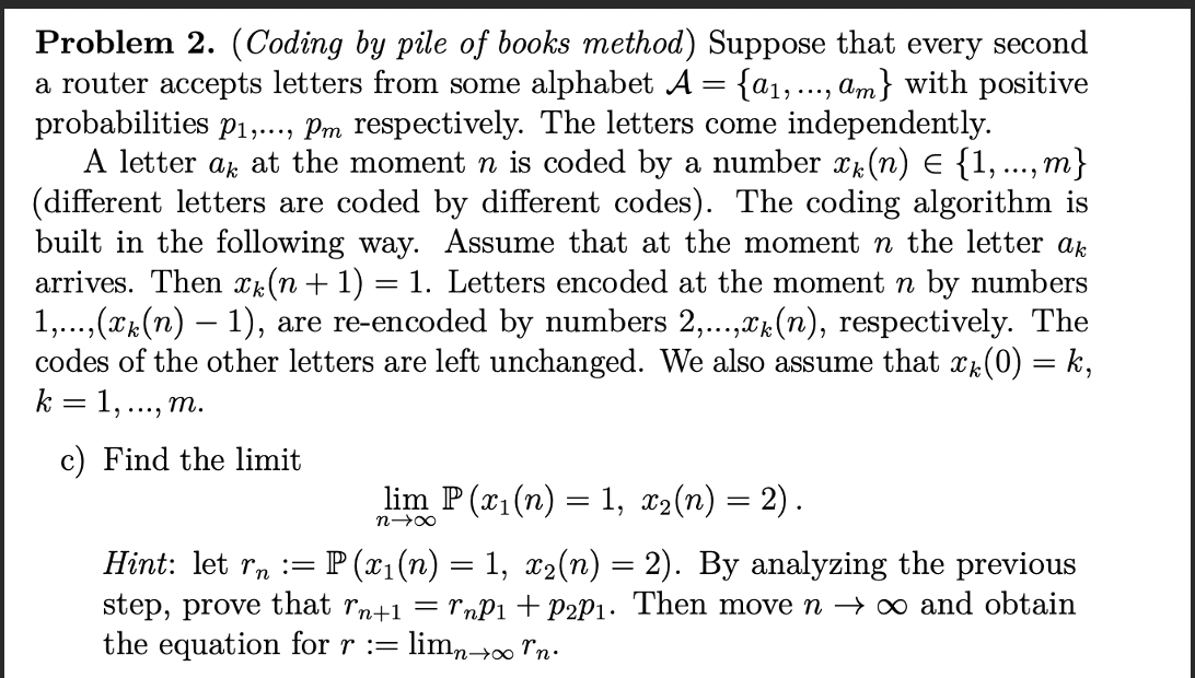 Solved = . Problem 2. (Coding by pile of books method) | Chegg.com