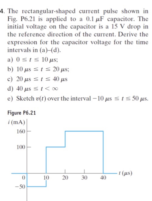 Solved 4. The rectangular-shaped current pulse shown in Fig. | Chegg.com