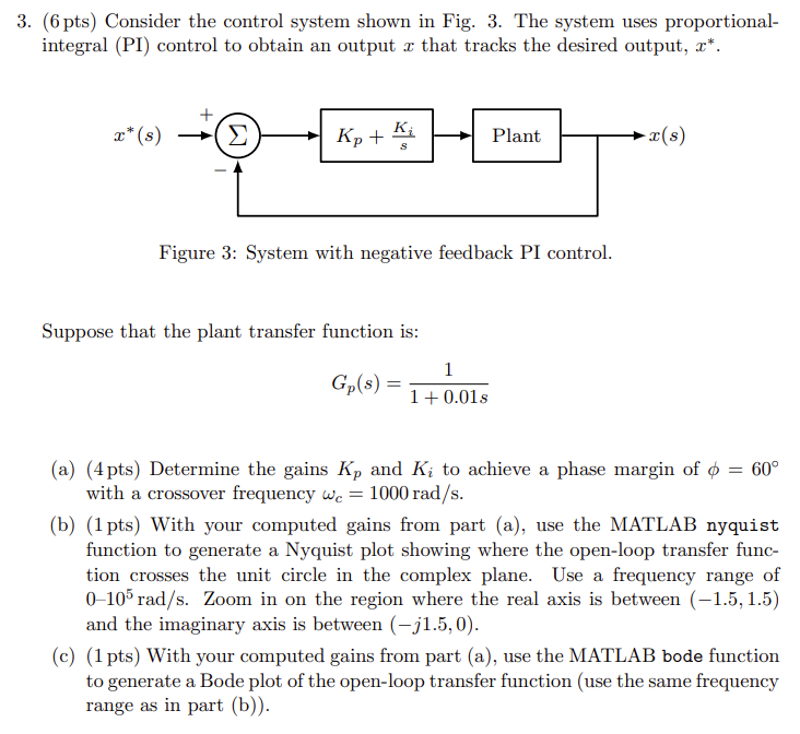 Solved 3. (6 pts) Consider the control system shown in Fig. | Chegg.com