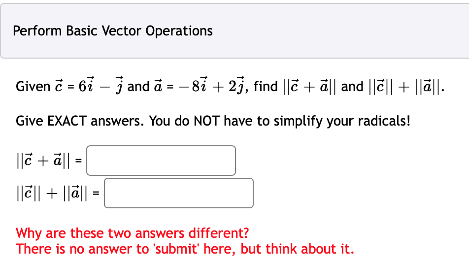 Solved Perform Vector Operations in Terms of Components u Q | Chegg.com