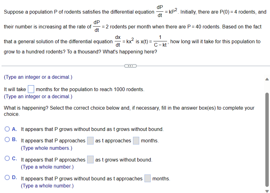 Solved Suppose a population P of rodents satisfies the | Chegg.com