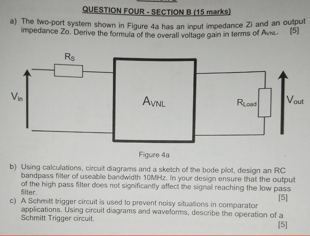 Solved a) The two-port system shown in Figure 4 a has an | Chegg.com