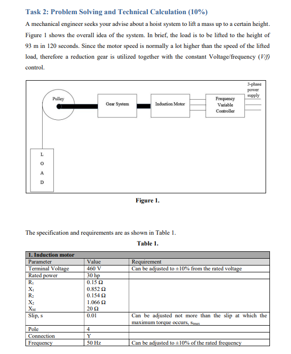 Task 2: Problem Solving and Technical Calculation | Chegg.com