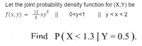 Solved Let the joint probability density function for (X,Y) | Chegg.com