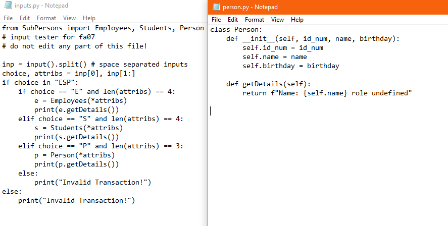 Solved Person Write a customized profiling system which | Chegg.com