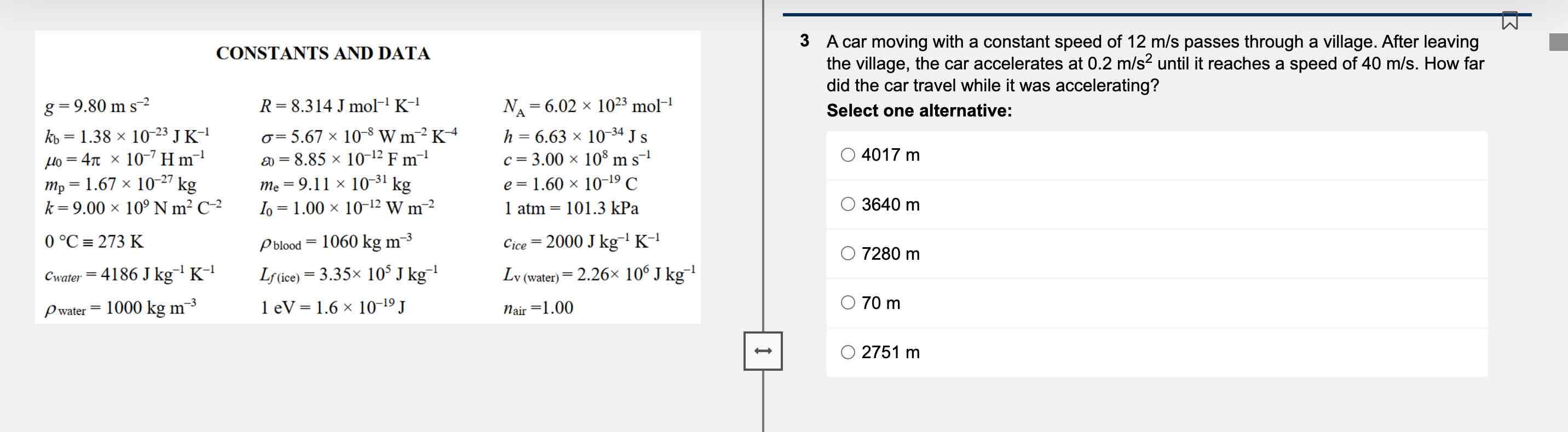 Solved 3 A car moving with a constant speed of 12 m/s passes | Chegg.com