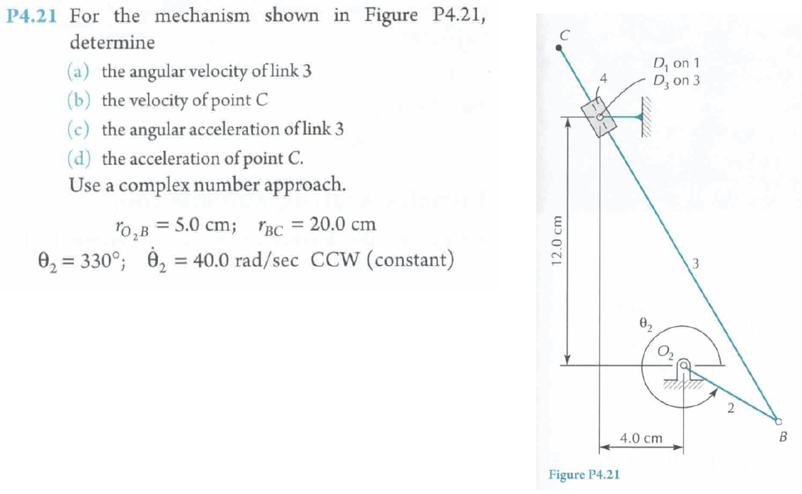 Solved For the mechanism shown in Figure P4.21, determine a) | Chegg.com
