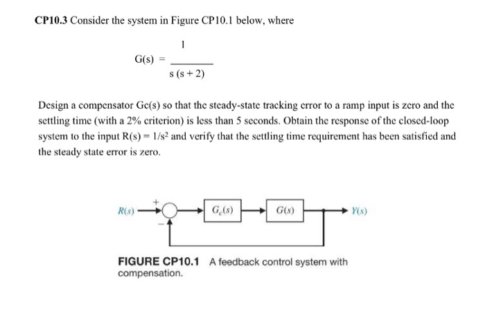 Solved CP10.3 Consider the system in Figure CP10.1 below, | Chegg.com