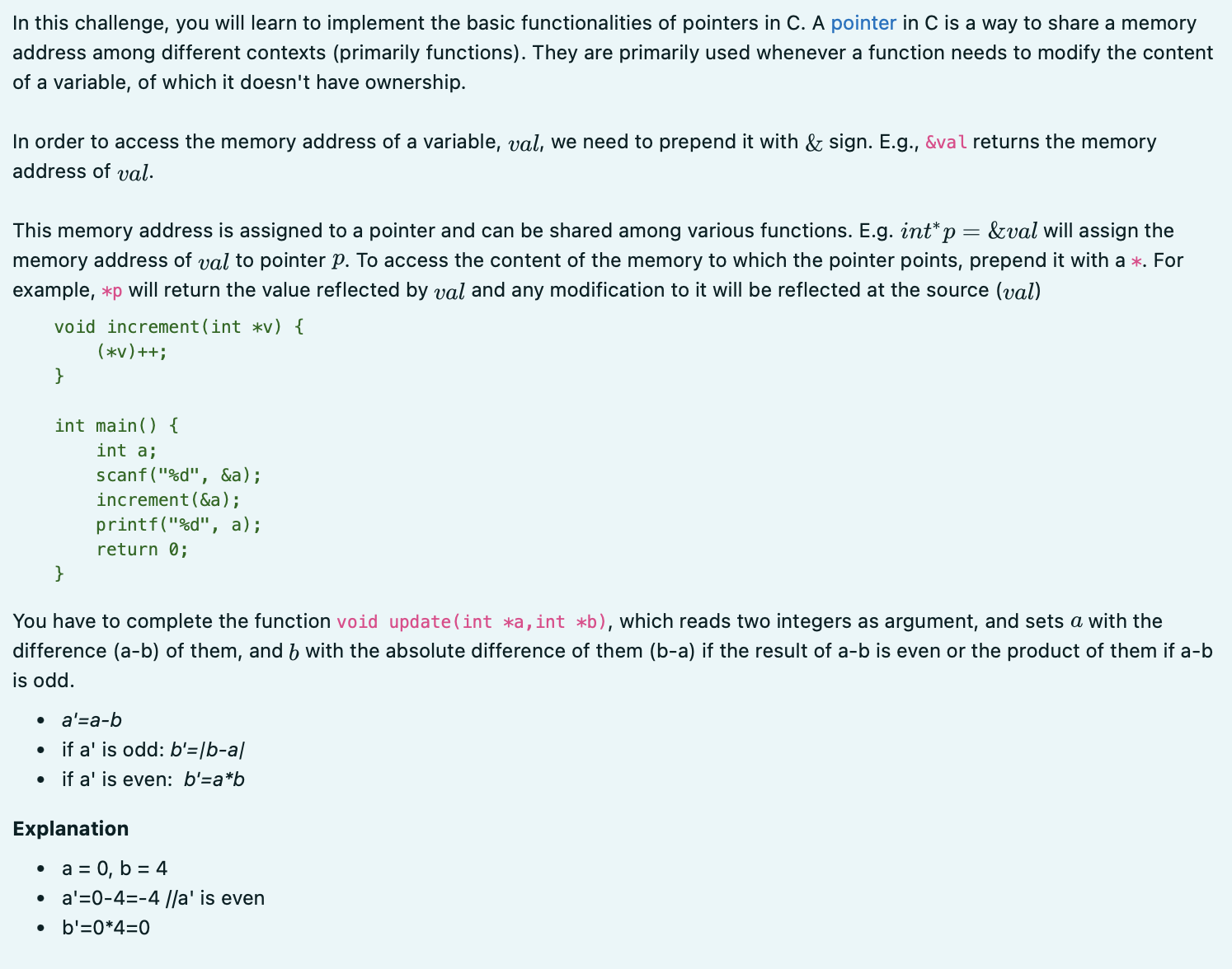 Solved For example: int a, ﻿b;int * ﻿pa = ﻿&a, * ﻿pb = | Chegg.com