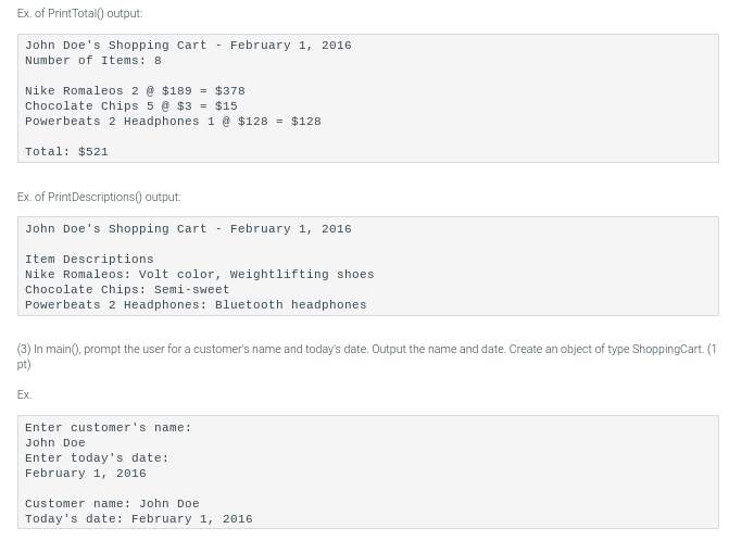 Solved C++ code for main.cpp , ShoppingCart.cpp , | Chegg.com