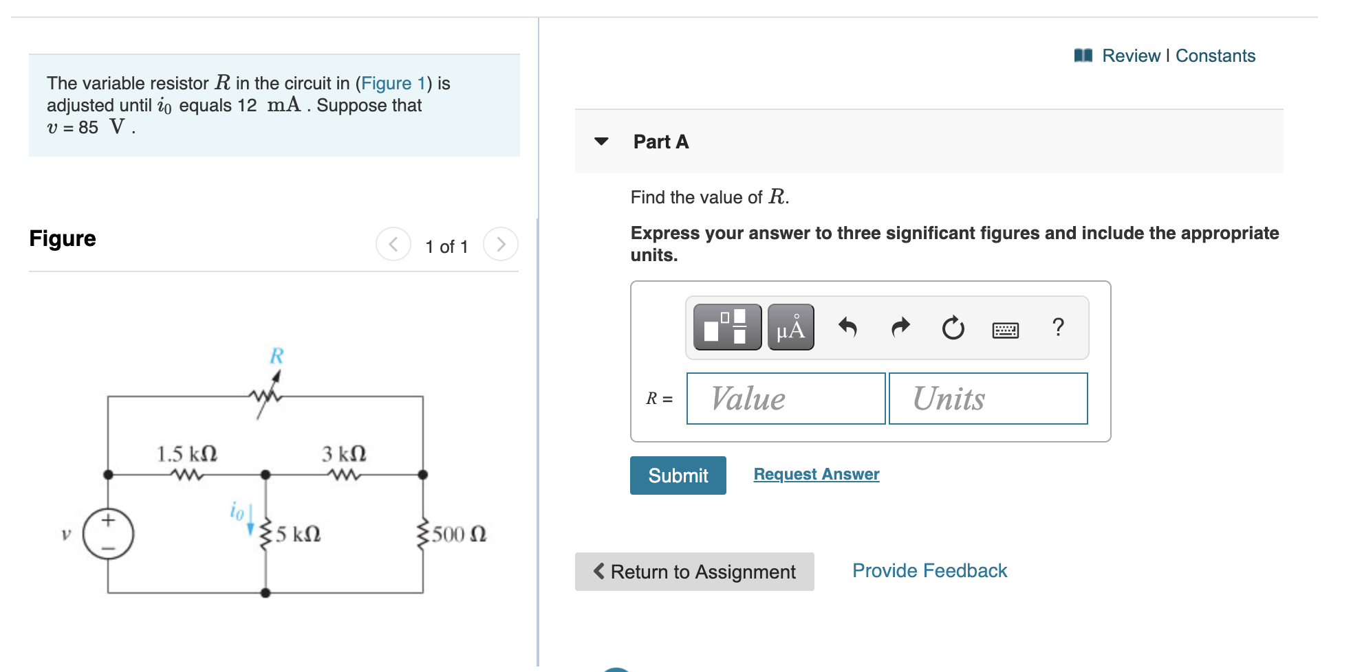 Solved Review | Constants The variable resistor R in the | Chegg.com