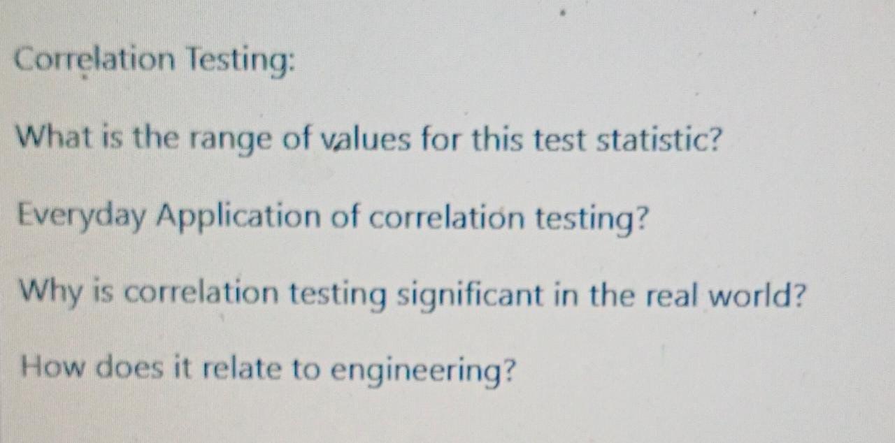 Solved Correlation Testing: What is the range of values for | Chegg.com
