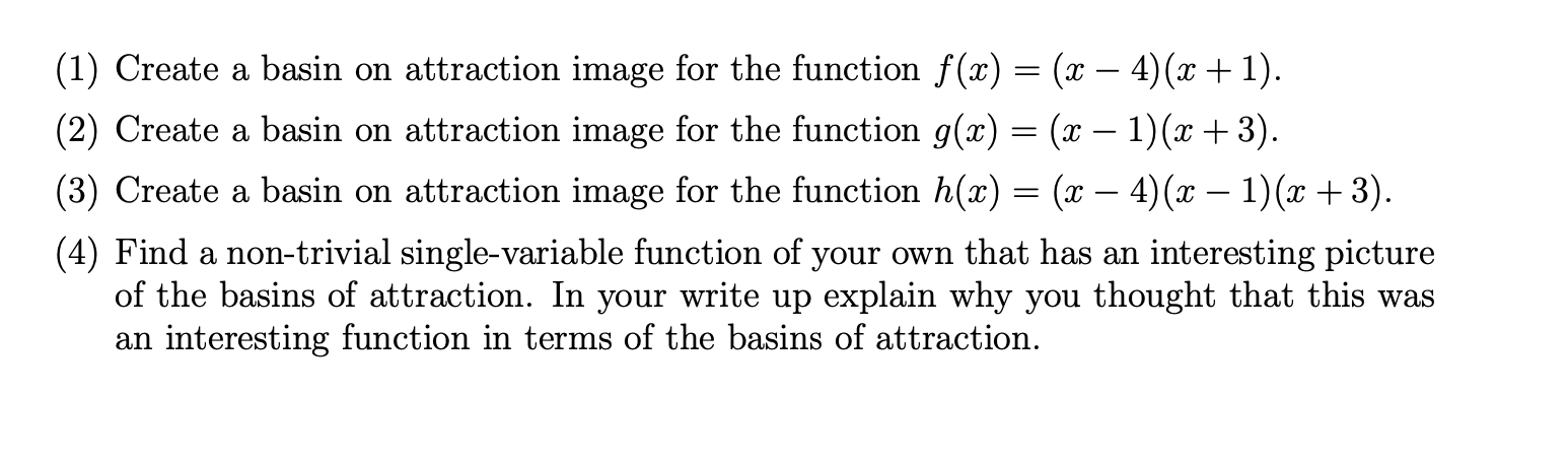 1 Create A Basin On Attraction Image For The