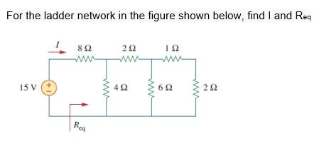 Solved For the ladder network in the figure shown below, | Chegg.com