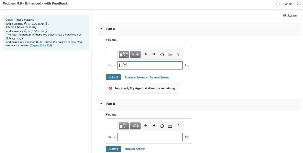 Solved Problem 9.8 - Enhanced - with Feedback 2 of 12 > | Chegg.com