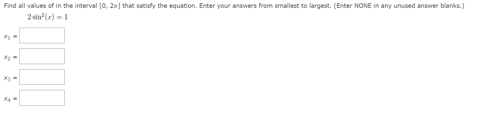 Solved Find all values of in the interval [0,2π] that | Chegg.com