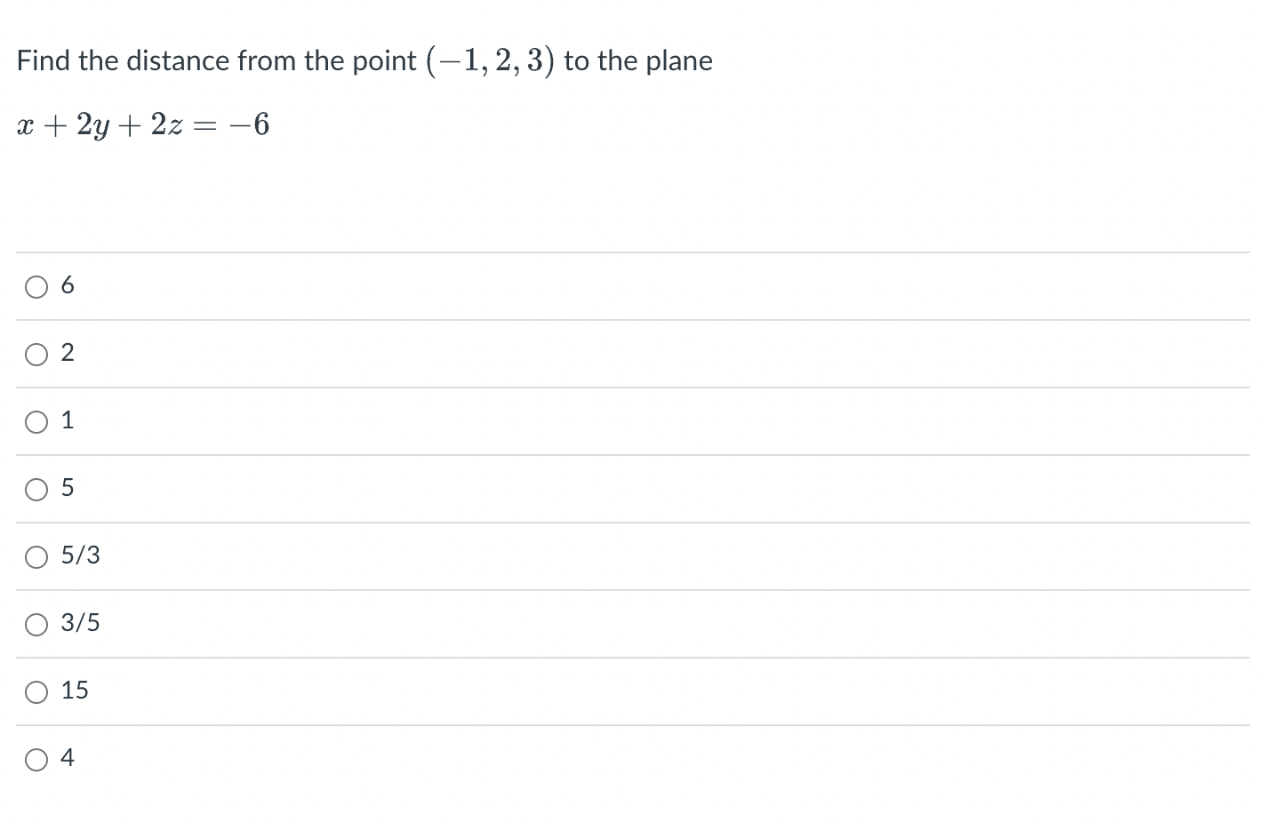 Solved Find the distance from the point (−1,2,3) to the | Chegg.com