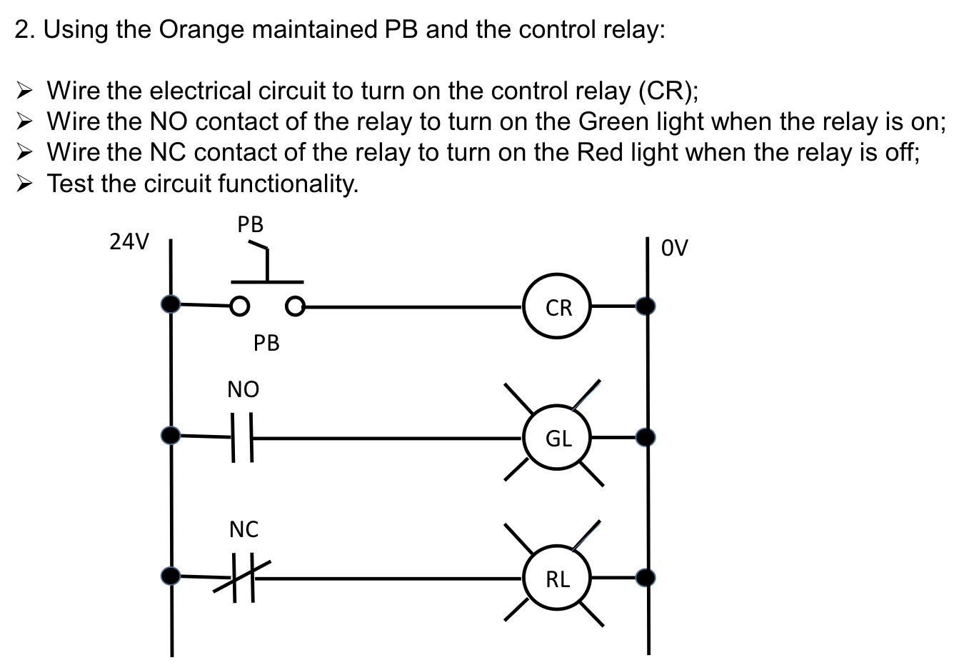 Solved 2. Using the Orange maintained PB and the control | Chegg.com