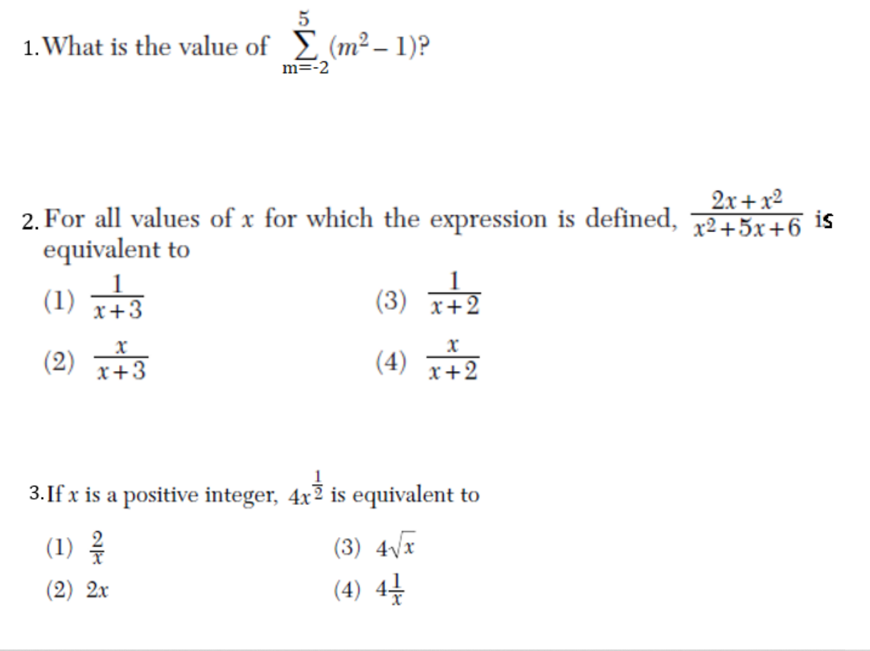 Solved 5 1. What is the value of 2 (m2 – 1)? Ž cm2 192 m=-2 | Chegg.com