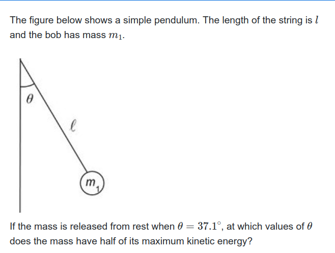 Solved The figure below shows a simple pendulum. The length | Chegg.com